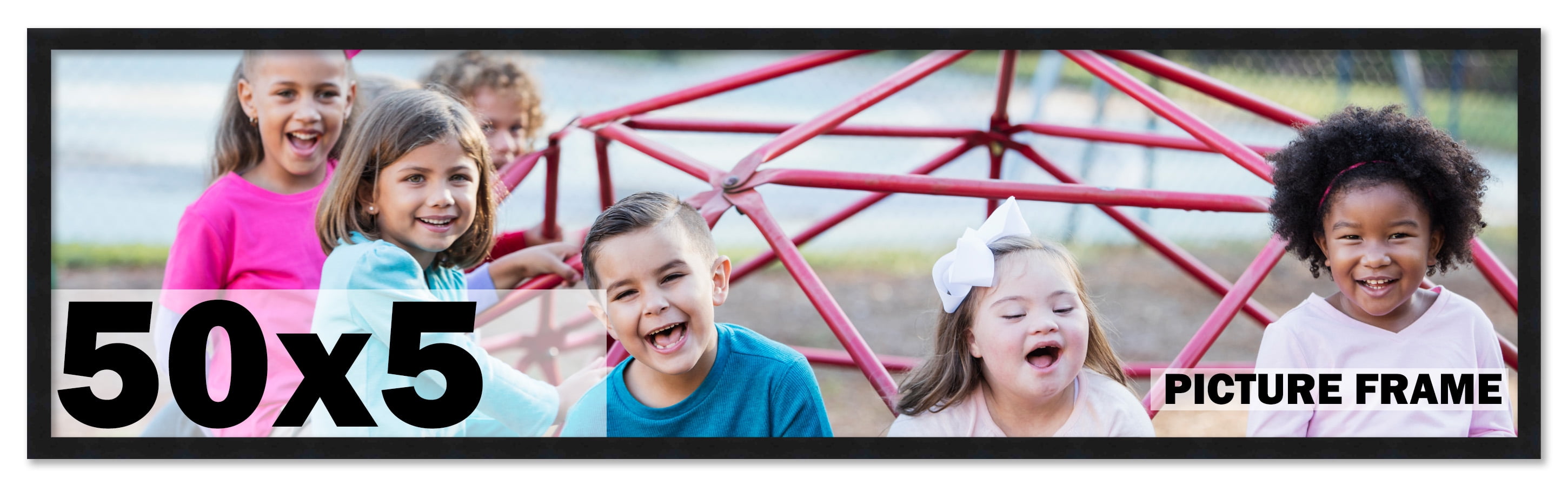 50x5 Frame Black Solid Wood Picture Frame | 0.75 Inch Moulding Width ...