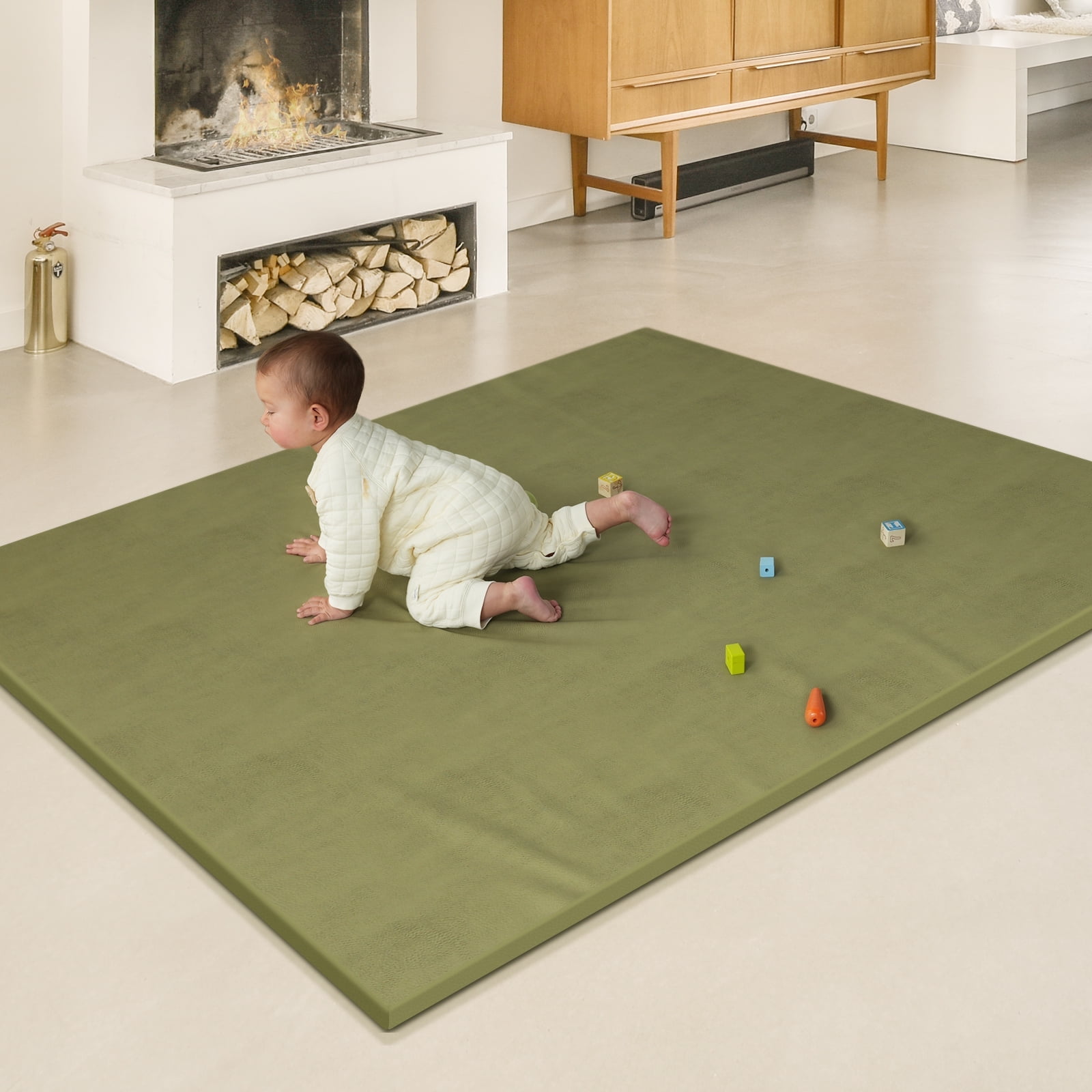 Joypony Vegan Leather Baby Play Mat, 50x50 Inch Waterproof & Foam ...