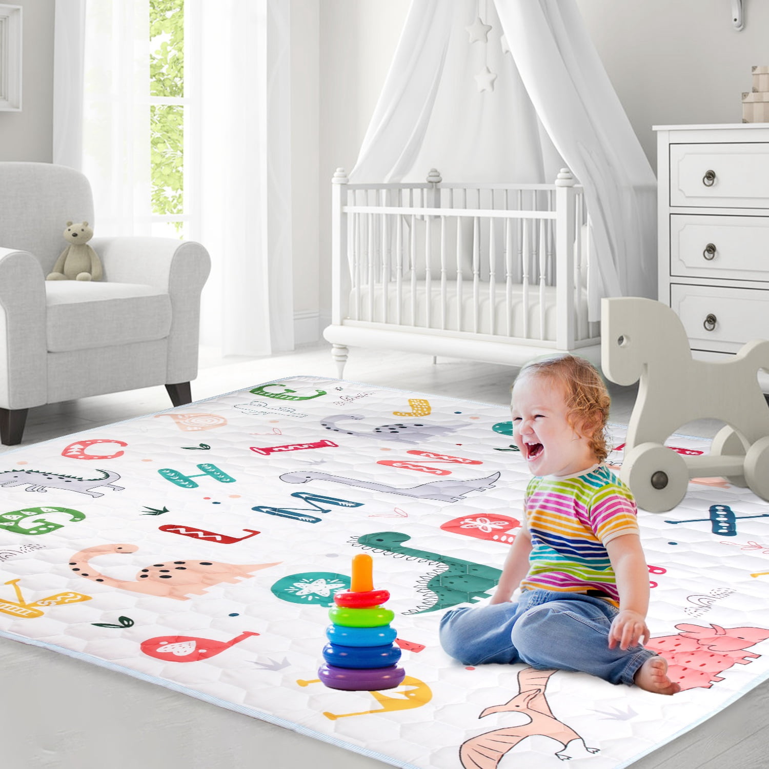50x50in Foldable Baby Play Mat, iMounTEK Double-Sided Pattern Babies ...