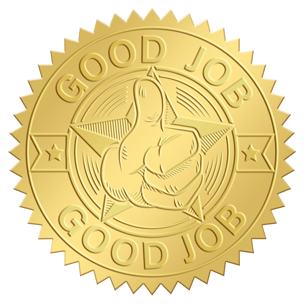 50x50mm Self Adhesive Gold Foil Embossed Stickers Medal Decoration ...