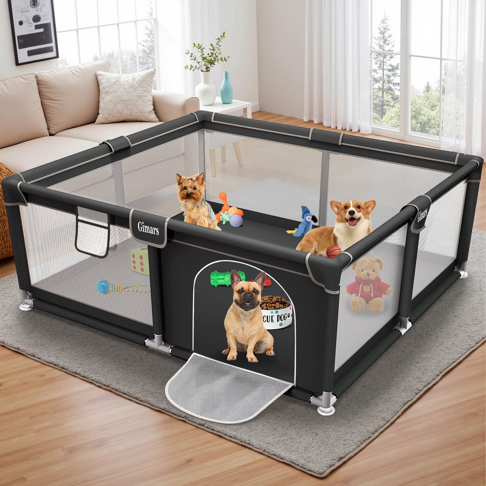 50x50x26 Inches Puppy Playpen with Gate, Dog Playpen for Puppies or ...