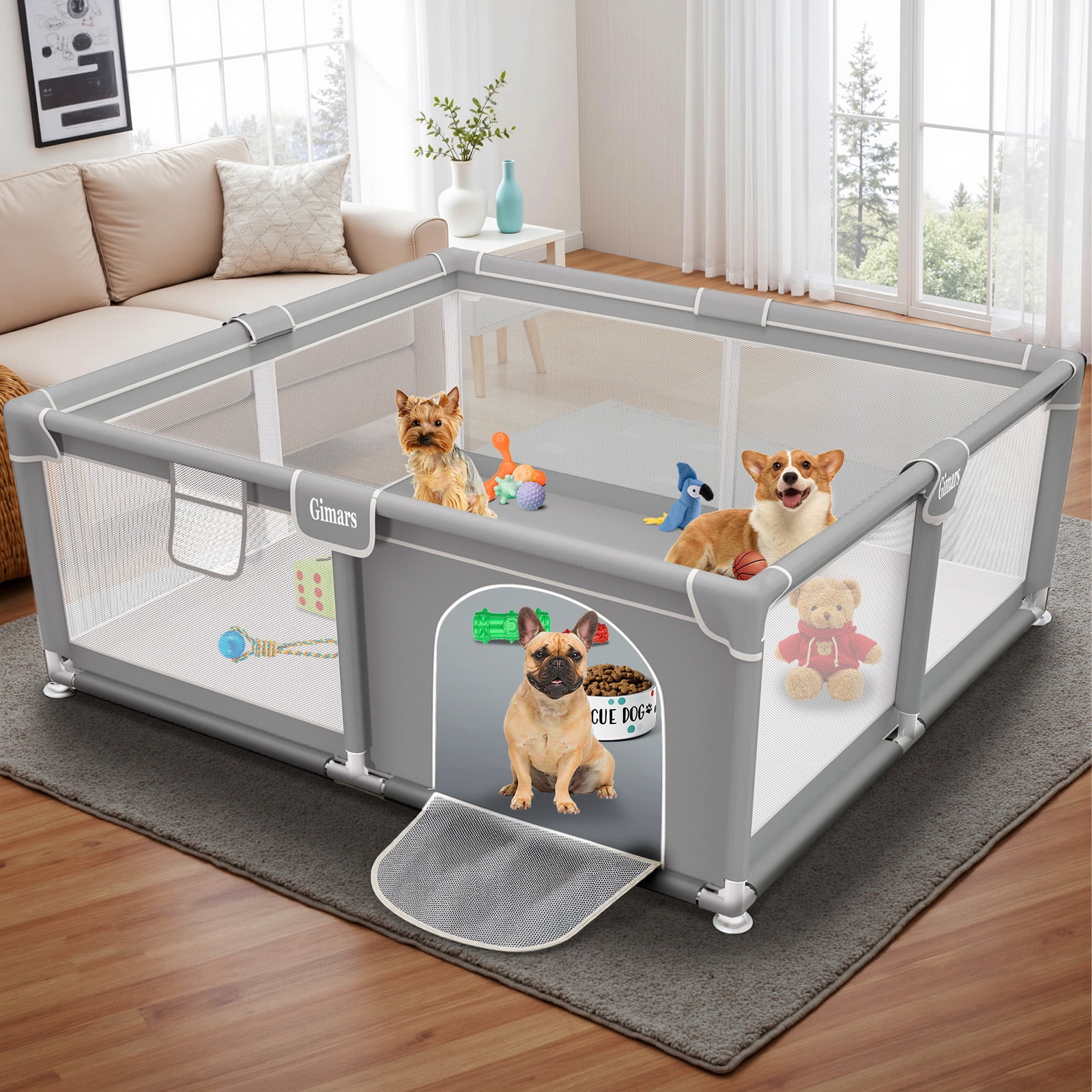 50x50x26 Inches Puppy Playpen with Gate, Dog Playpen for Puppies or ...