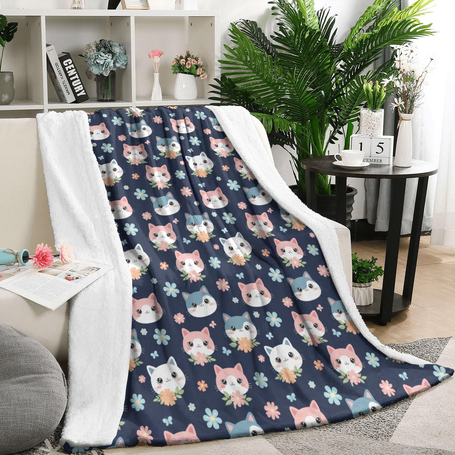 50x60 Inch Flannel Fleece Blanket for Men, Women & Kids, Soft ...