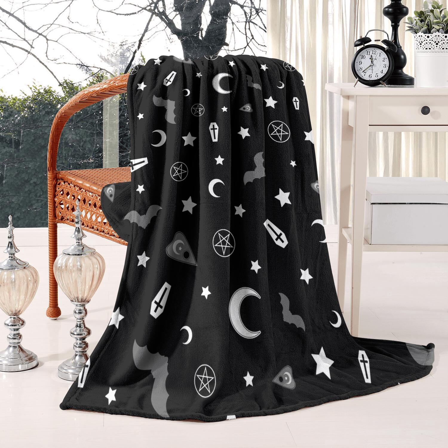 50x60 Inch Halloween Flannel Throw Blanket, Oversized Cozy Plush for ...