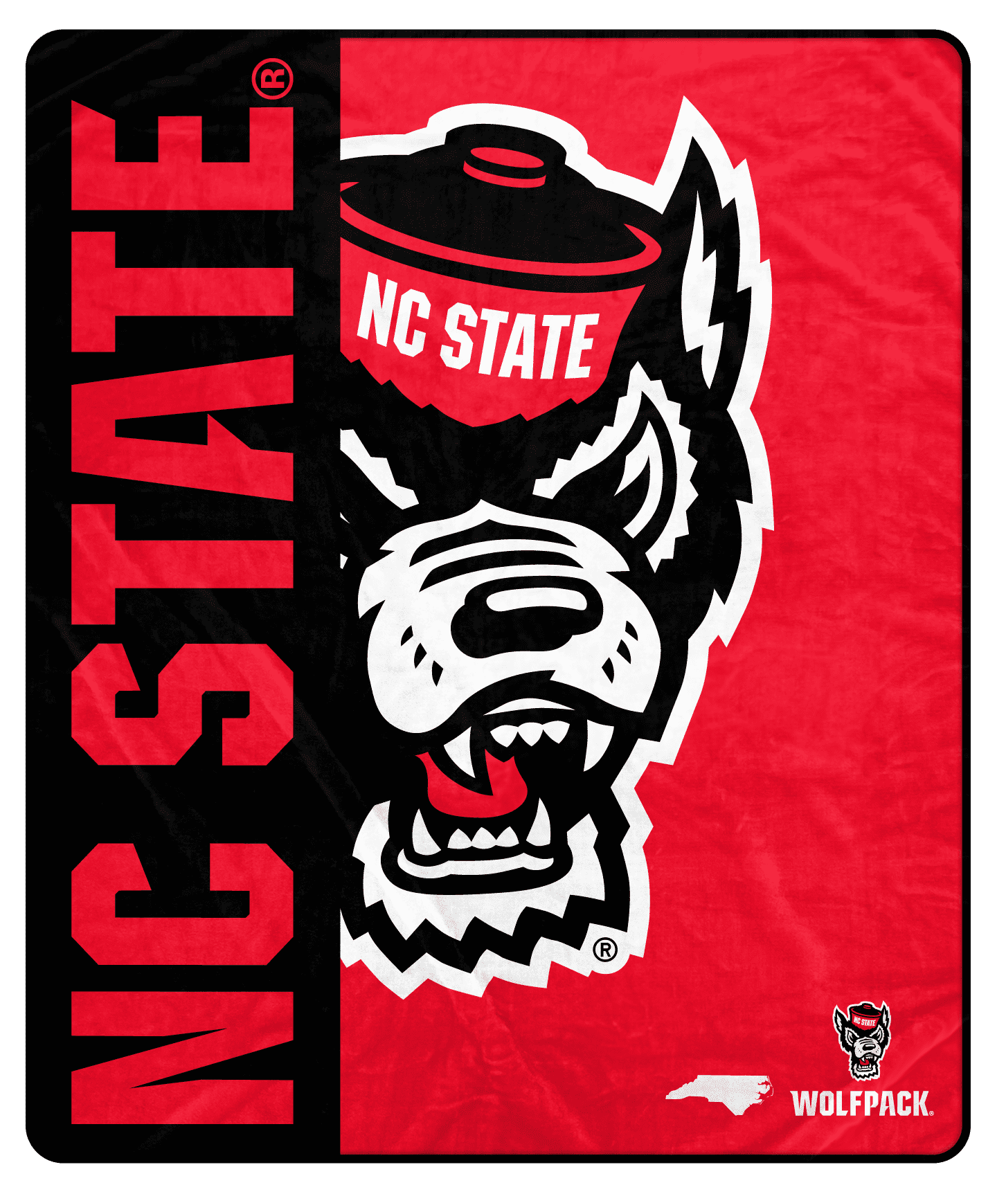 NCAA NC State Wolfpack Endzone 50x60 Ultra Soft Tailgate Throw ...