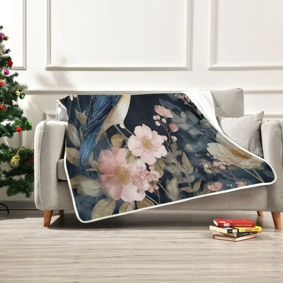 50x60 inch Crystal Fleece & Arctic Fleece Blanket Soft Bed Throws for ...