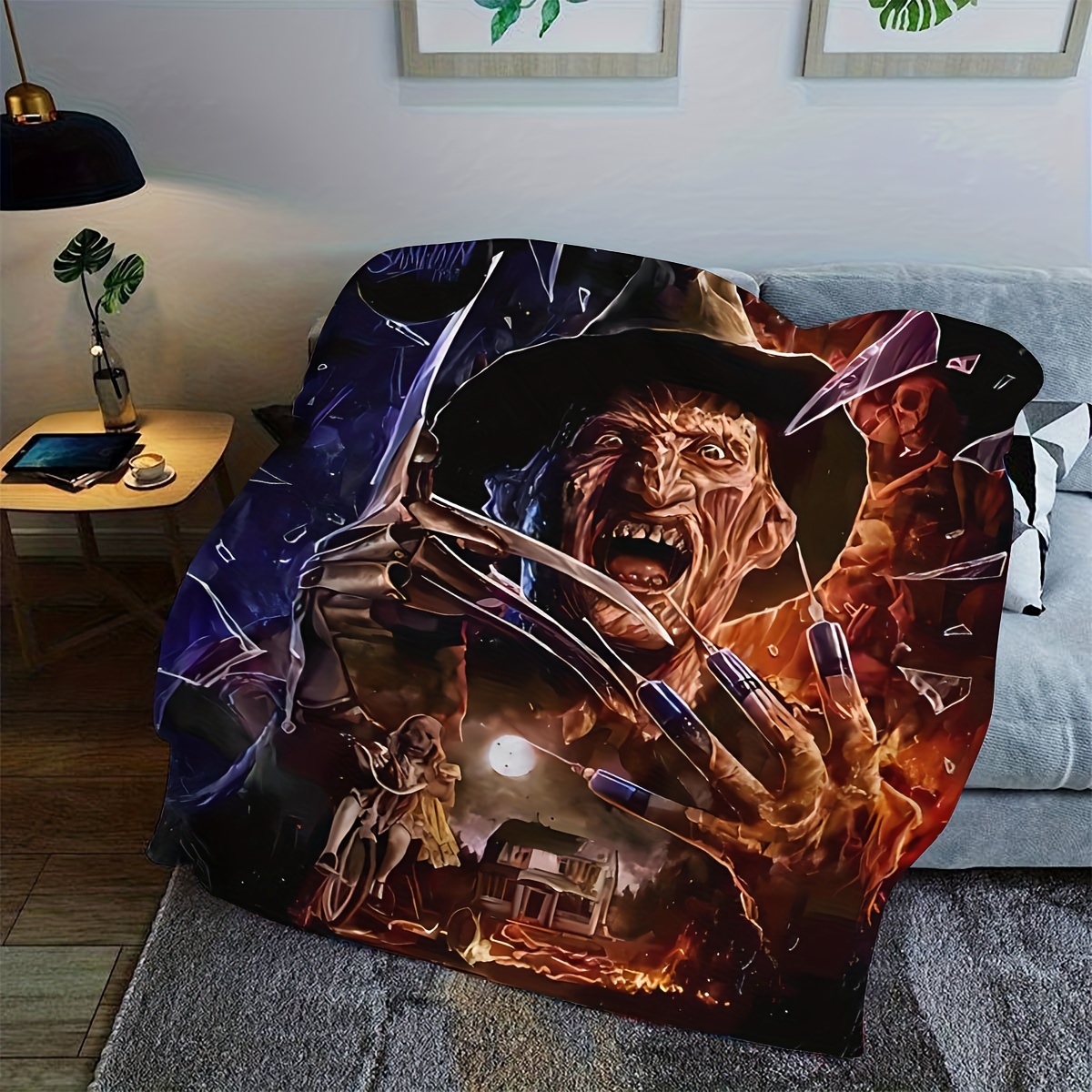 [50x60 inches Geometric Cabin Blanket] Fright Night Themed Flannel ...