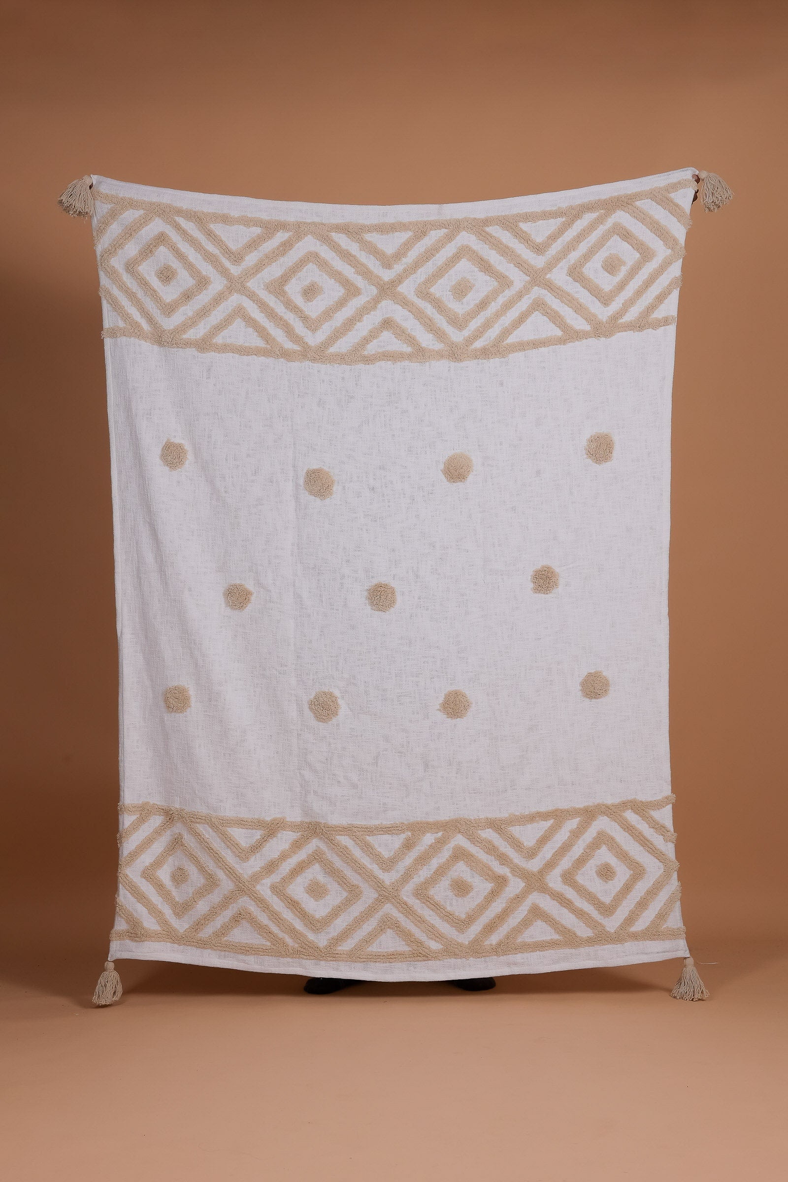50x70 Bohemian Tufted Throw | Handmade Cotton Tufted Throw for Home ...