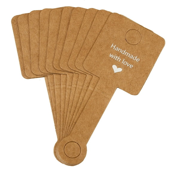50xFoldable Sticky Tags Convenient Adhesive Cards Kraft Paper Display ...