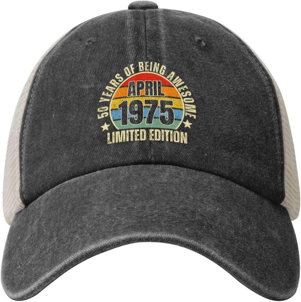 50yr Birthday Aprily 1975 Limited Edition 50th Hat Denim Baseball Cap ...