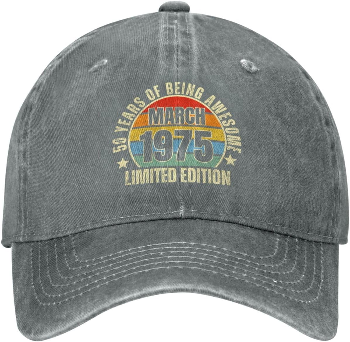 50yr Birthday March 1975 Limited Edition 50th Hat Denim Baseball Cap ...
