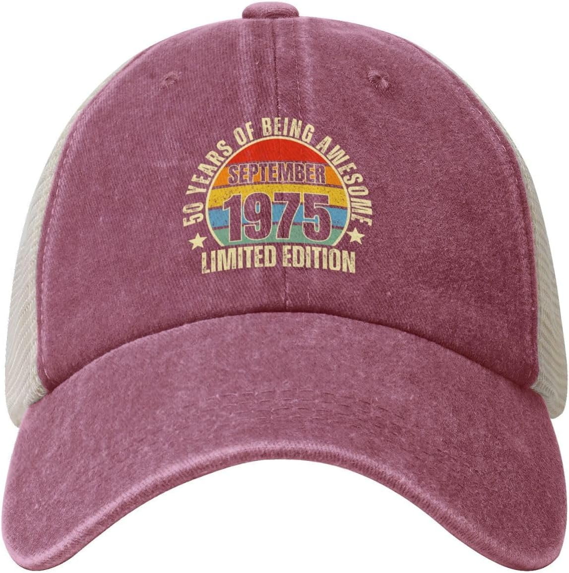 50yr Birthday September 1975 Limited Edition 50th Hat Denim Baseball ...