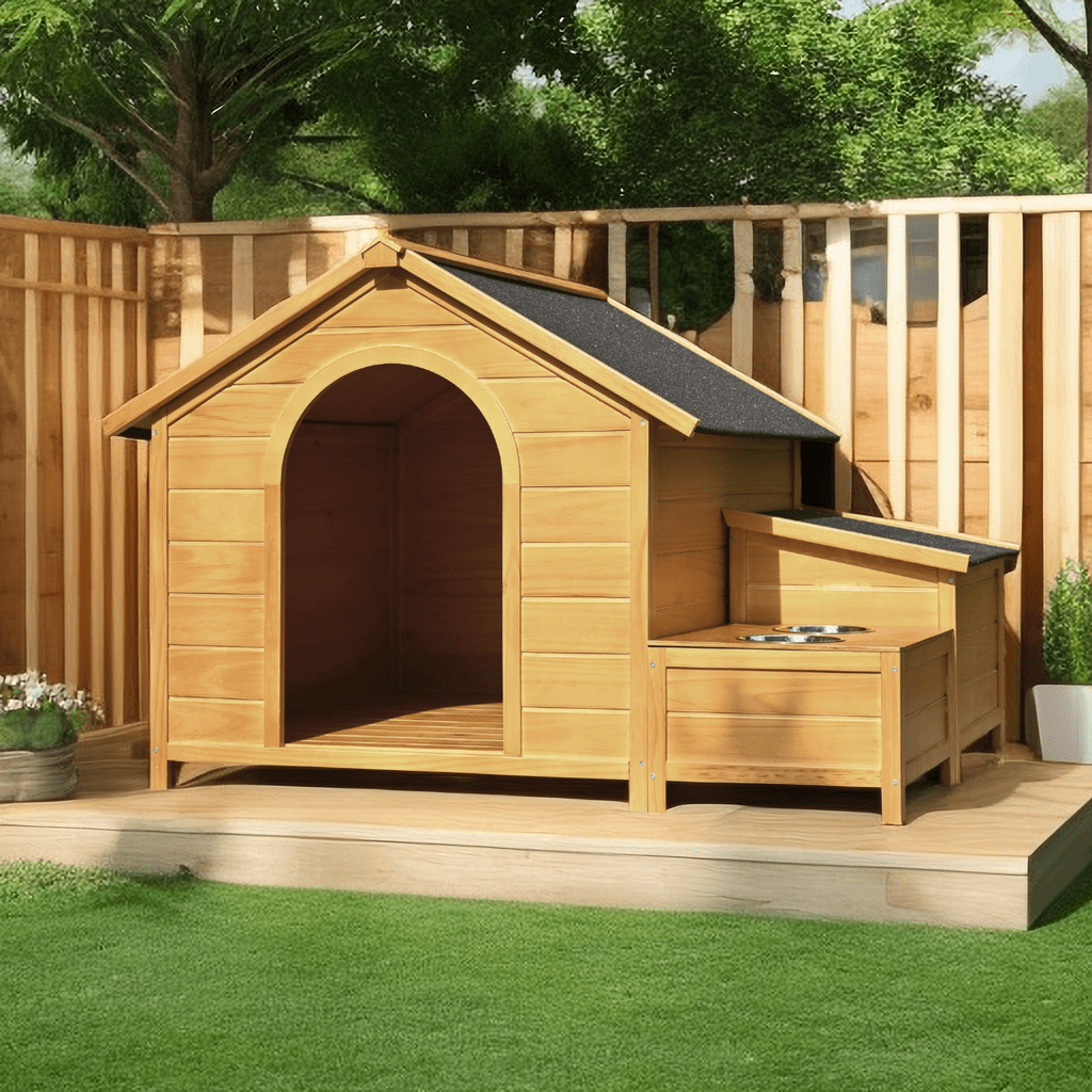 51.18" Large Size Wooden Dog House, Dog Crate for Large Dog Breeds ...
