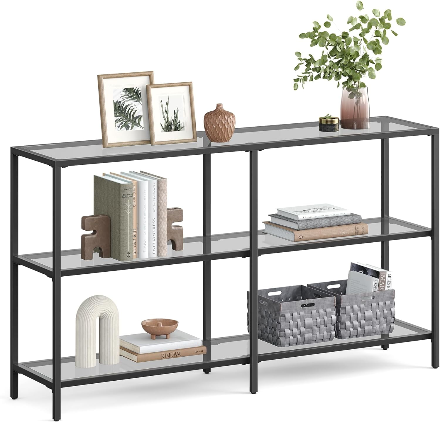 51.2 Inch Console Table with 3 Shelves, Sofa Tables, Modern Entryway ...