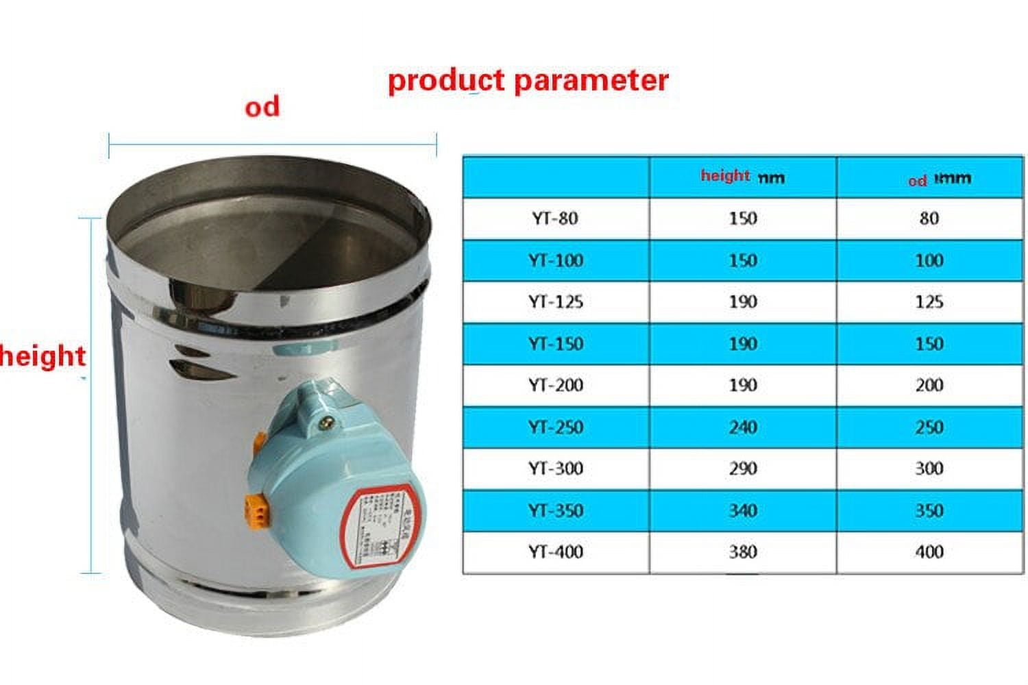 51-250mm stainless steel electric air damper valve with Flange round ...