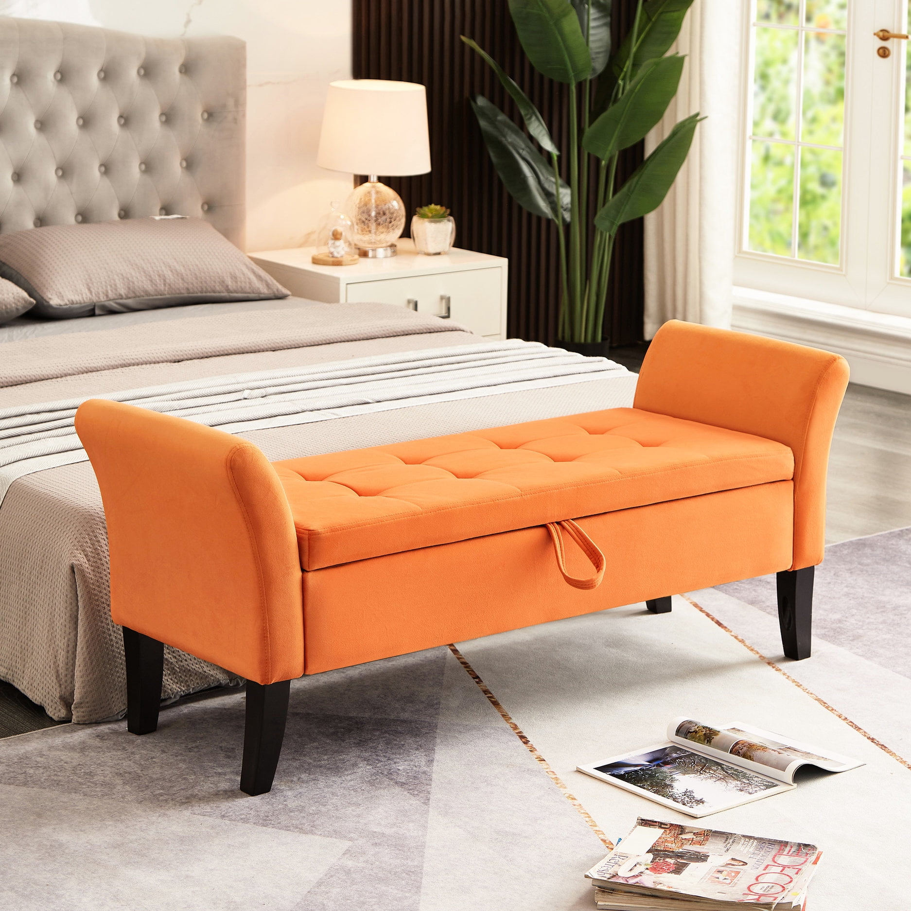 51.5" Bed Bench with Storage Functionality | Multiple Placement Options ...