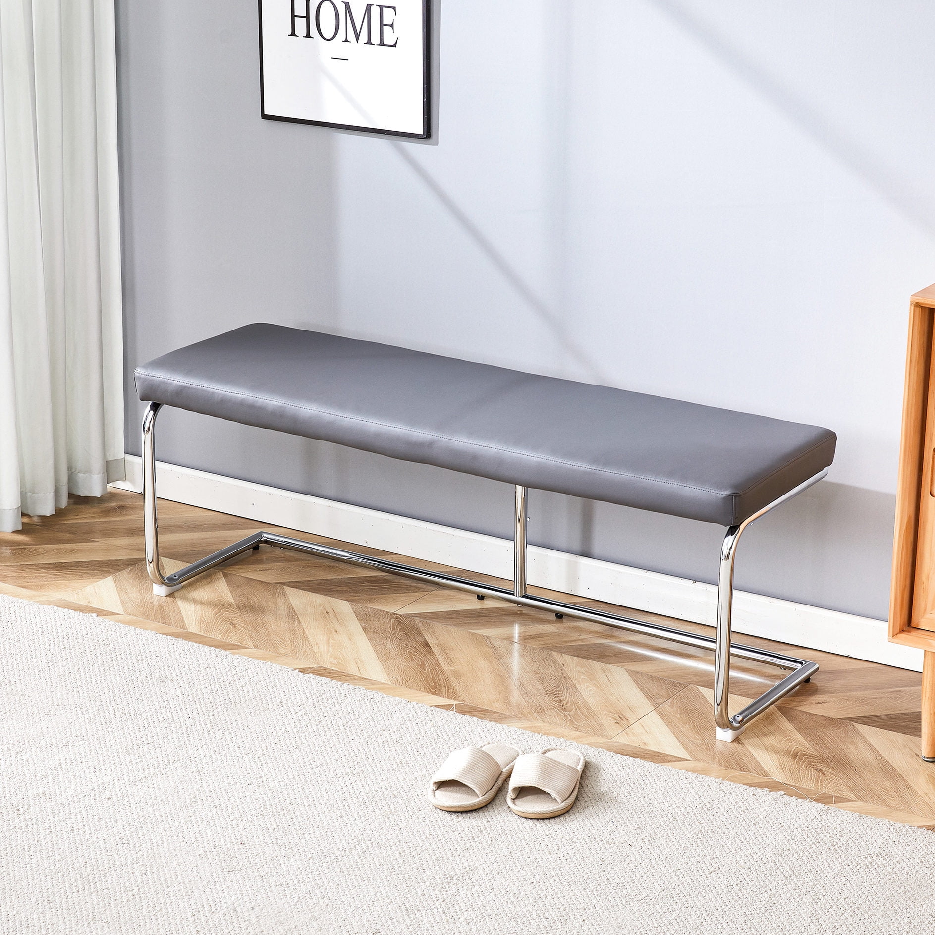 51.5" Grey Decorative Bench | Suitable for Multiple Rooms and Shopping ...