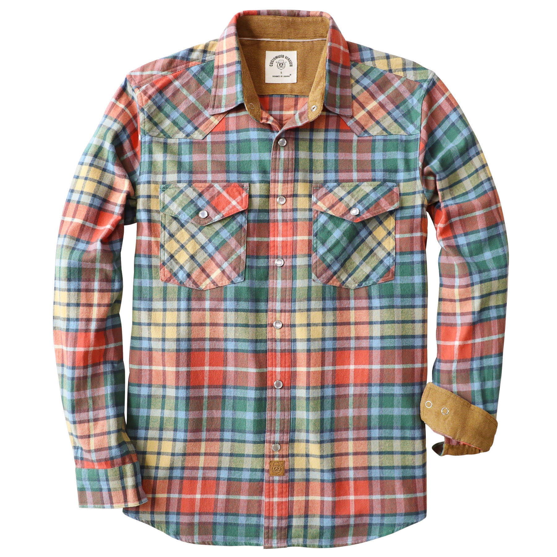 Dubinik® Men's Flannel Shirts For Men Long Sleeve Pearl Snap Shirts For ...