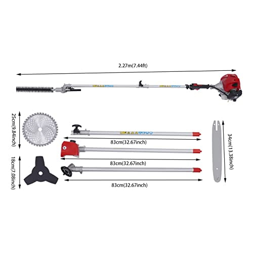 51.77cc 2-Stroke Gas Powered Grass Trimmer Mower Gardener Hedge Shears ...