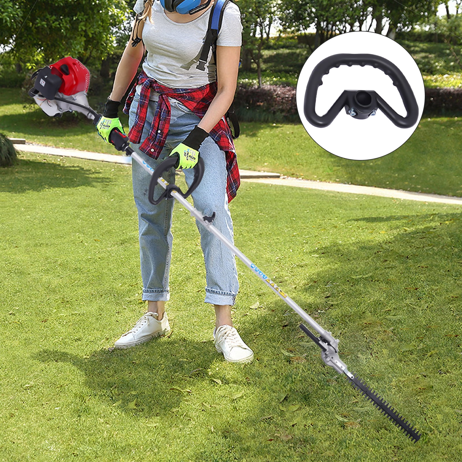 51.7CC 2-Stroke Gas Hedge Trimmer, Weed Eater Pruner Chainsaw Brush ...