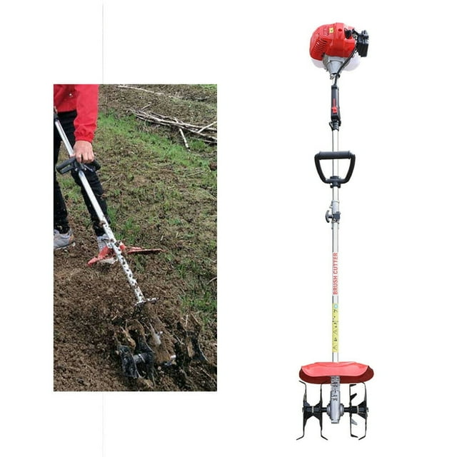 51.7CC 2 Stroke Mini Gas Powered Tiller Cultivator Rototiller Garden ...