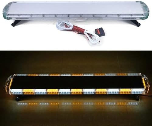 51" 96 LED Strobe Light Bar Amber White Emergency Warning Flash Strobe ...