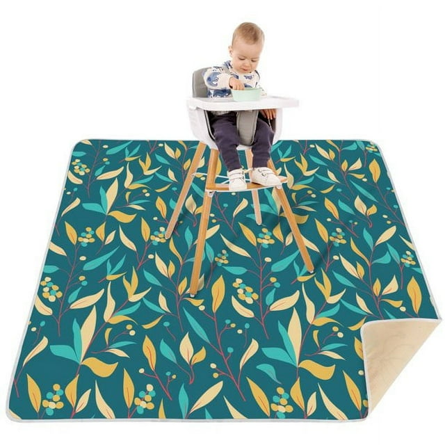 "51"" Baby Waterproof Floor Spill Mat, Anti-Slip Highchair Play Mat for ...