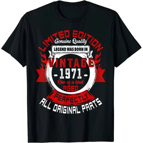51 Birthday Gift Vintage Legends Born In 1971 51 Years Old T-Shirt Size ...