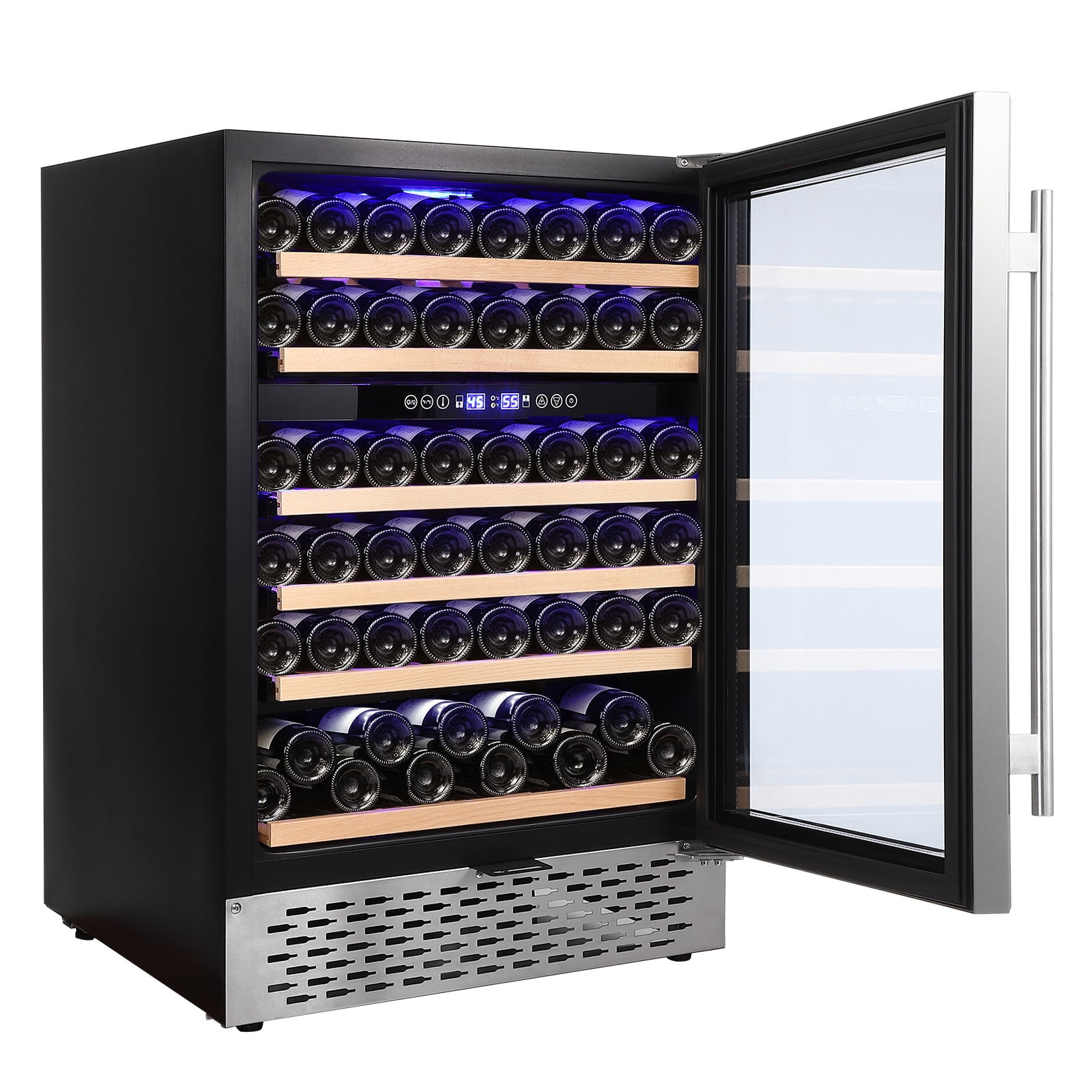 51 Bottle Wine Cooler Double Area, Built-In Or Free-Standing Beverage ...