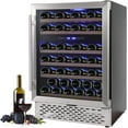 51 Bottles Dual Zone Wine Refrigerator 40°F-65°F, 24" Built-in or ...