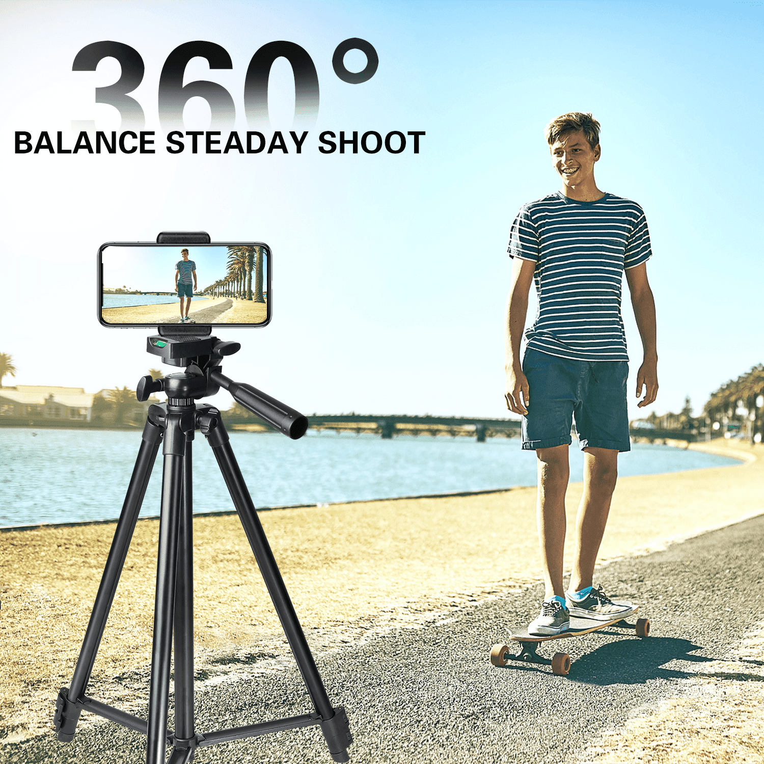51'' Camera Tripod Camera Stand for Canon Rebel Eos Nikon DSLR, Travel ...