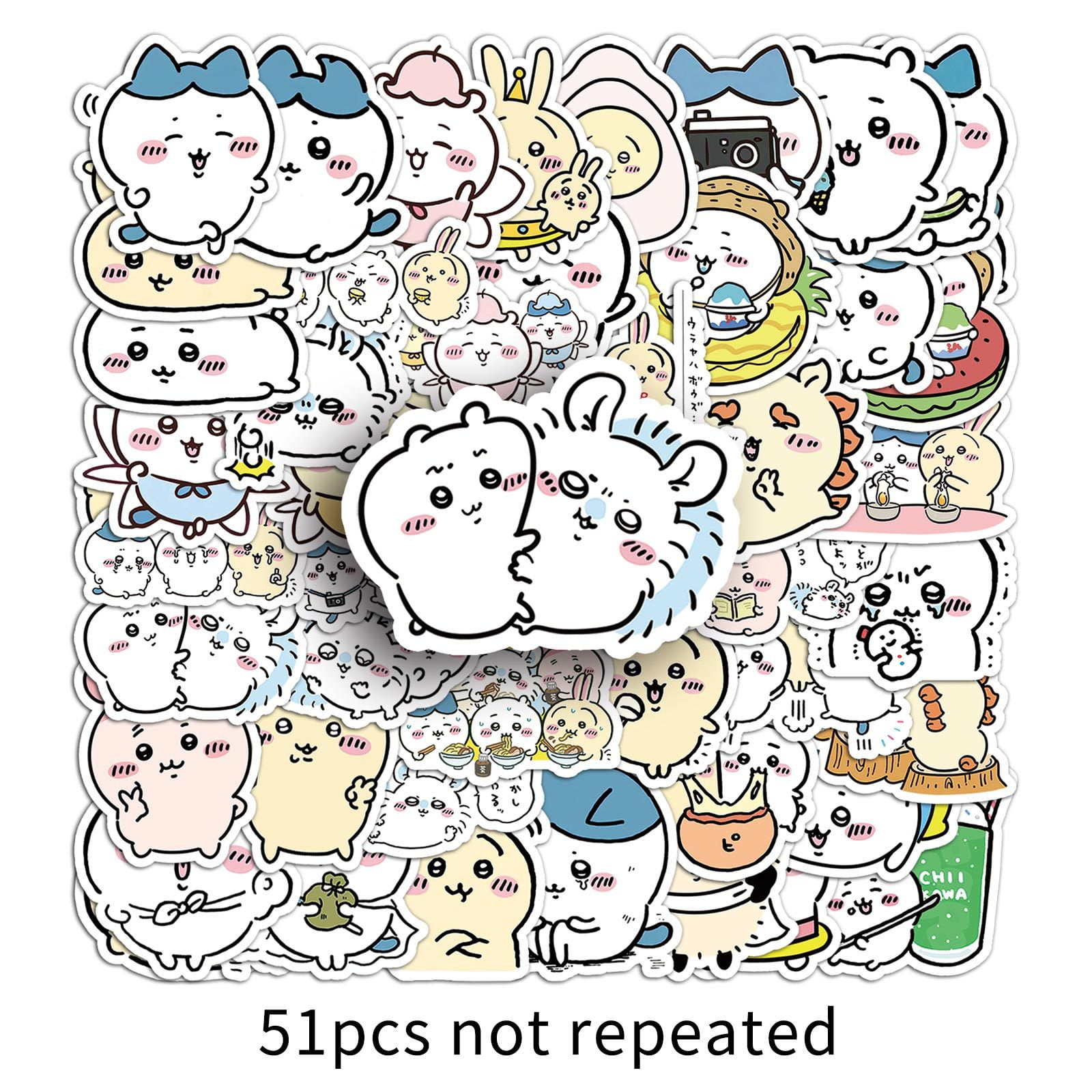 51 Chiikawa Cartoon Stickers Cute Expression Pack Jiyika Wow Decorative ...