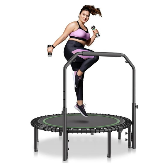 51" Foldable Trampoline for Adults Kids, Mini Exercise Rebounder w ...