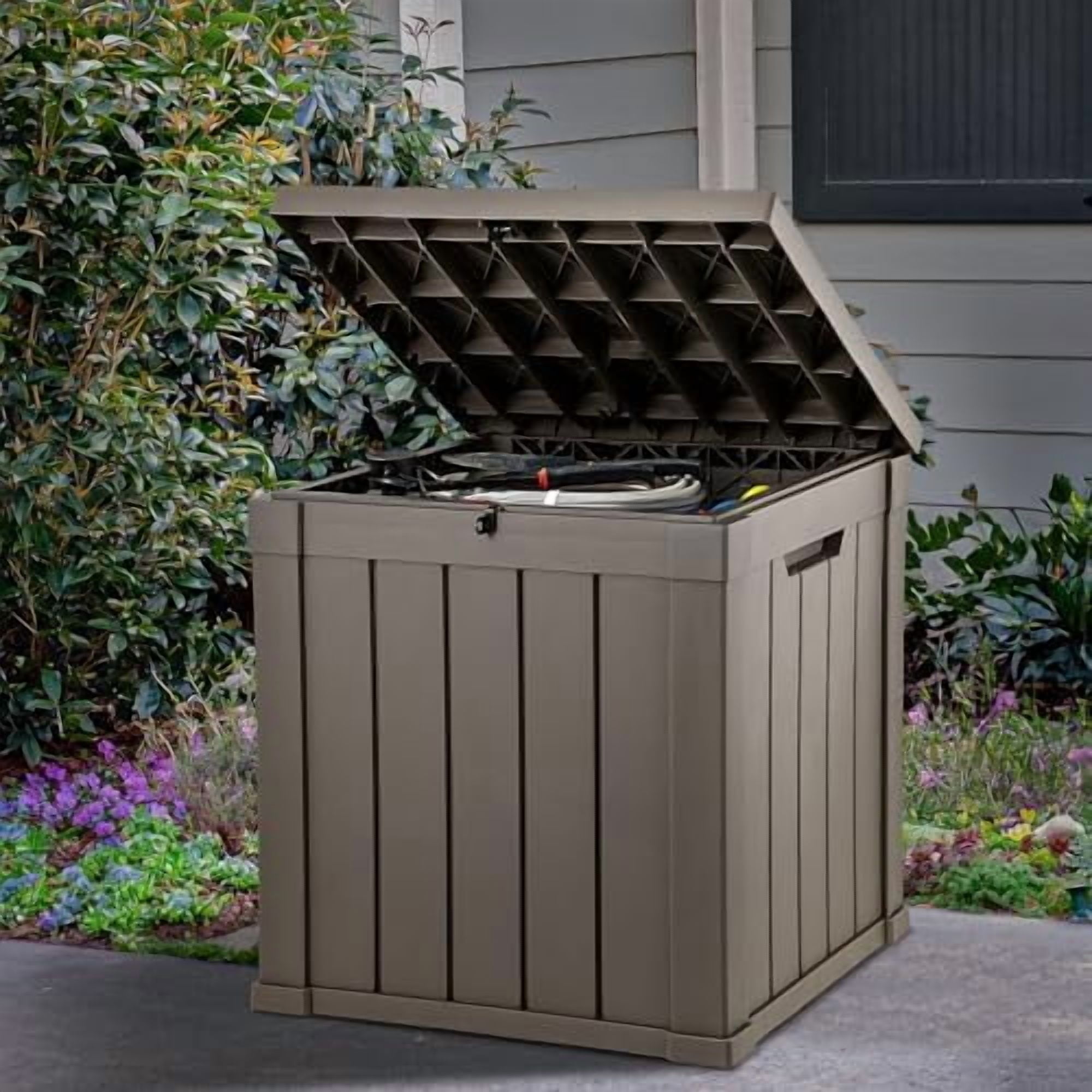 51 Gallon Outdoor Storage Deck Box, Waterproof Resin Package Delivery ...