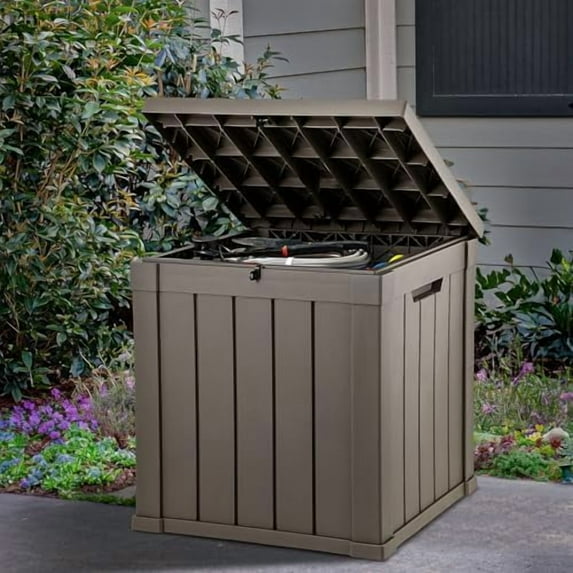 51 Gallon Outdoor Storage Deck Box, Waterproof Resin Package Delivery ...