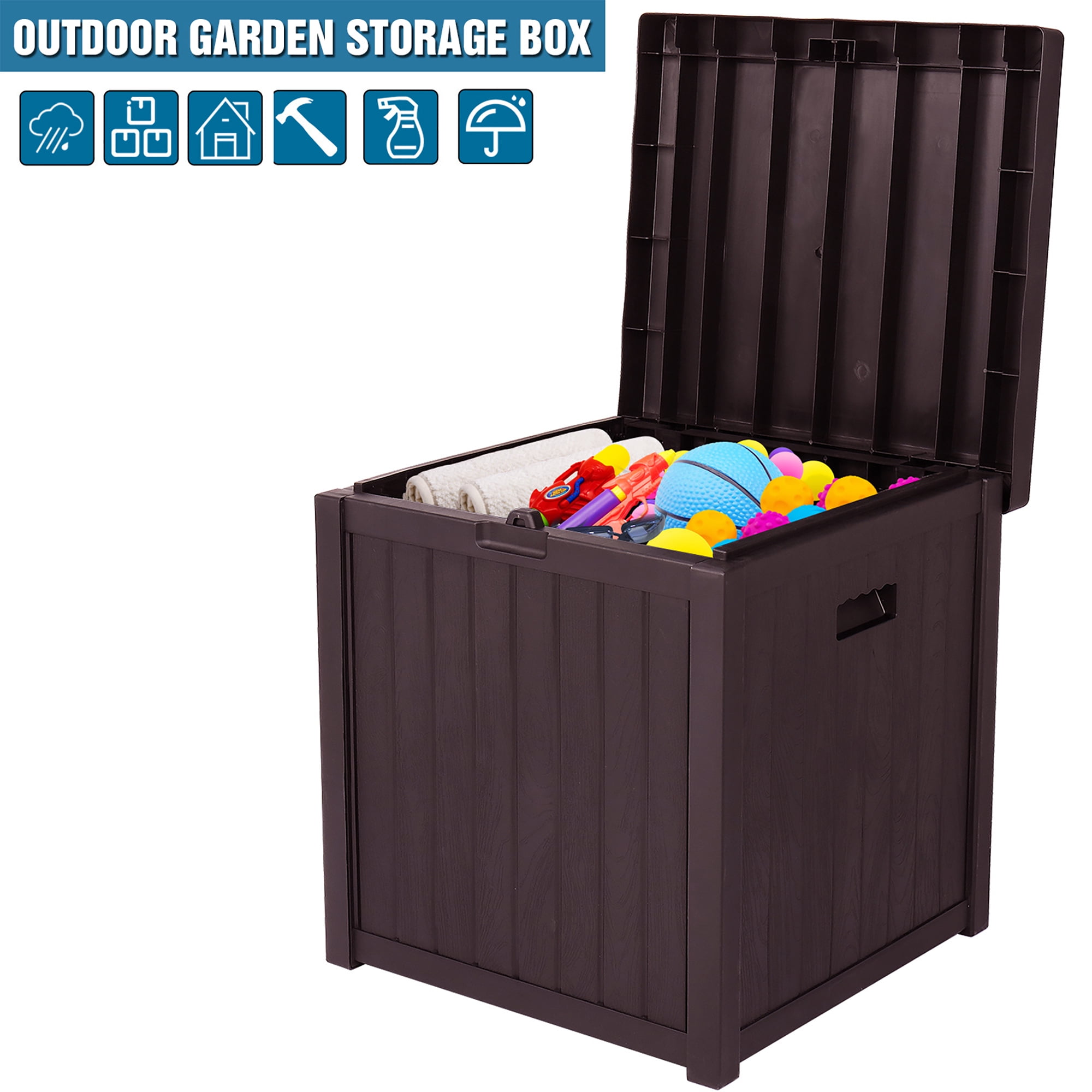 Seizeen 51 Gallon Outdoor Storage Box, Waterproof Patio Deck Bench ...