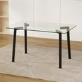 "Sudica 51"" Modern Rectangular Glass Dining Table for 4-6, Clear ...