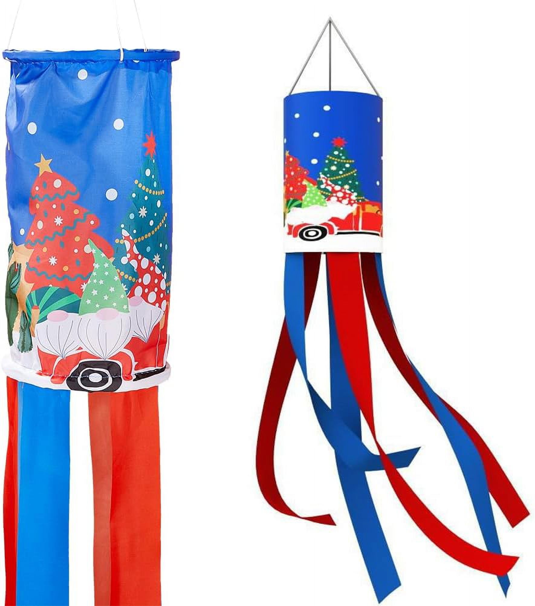 51 Inch Christmas Theme Windsock Flag Santa Claus Tree Streamer Flags ...