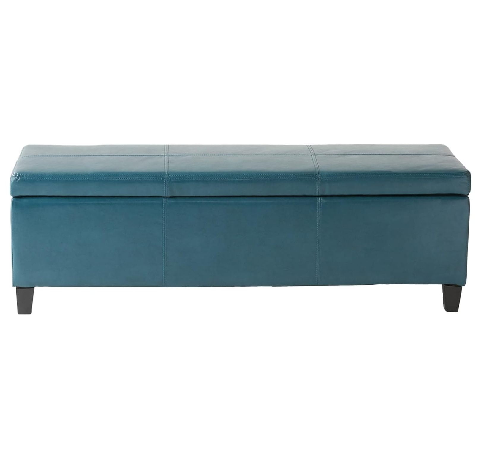 51 Inch Faux Leather Ottoman with Storage, End of Bed Bench with Large ...