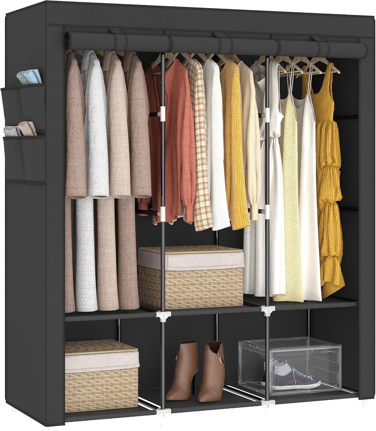 51 Inch Portable Closet Wardrobe for Hanging Clothes, Wardrobe Closet ...