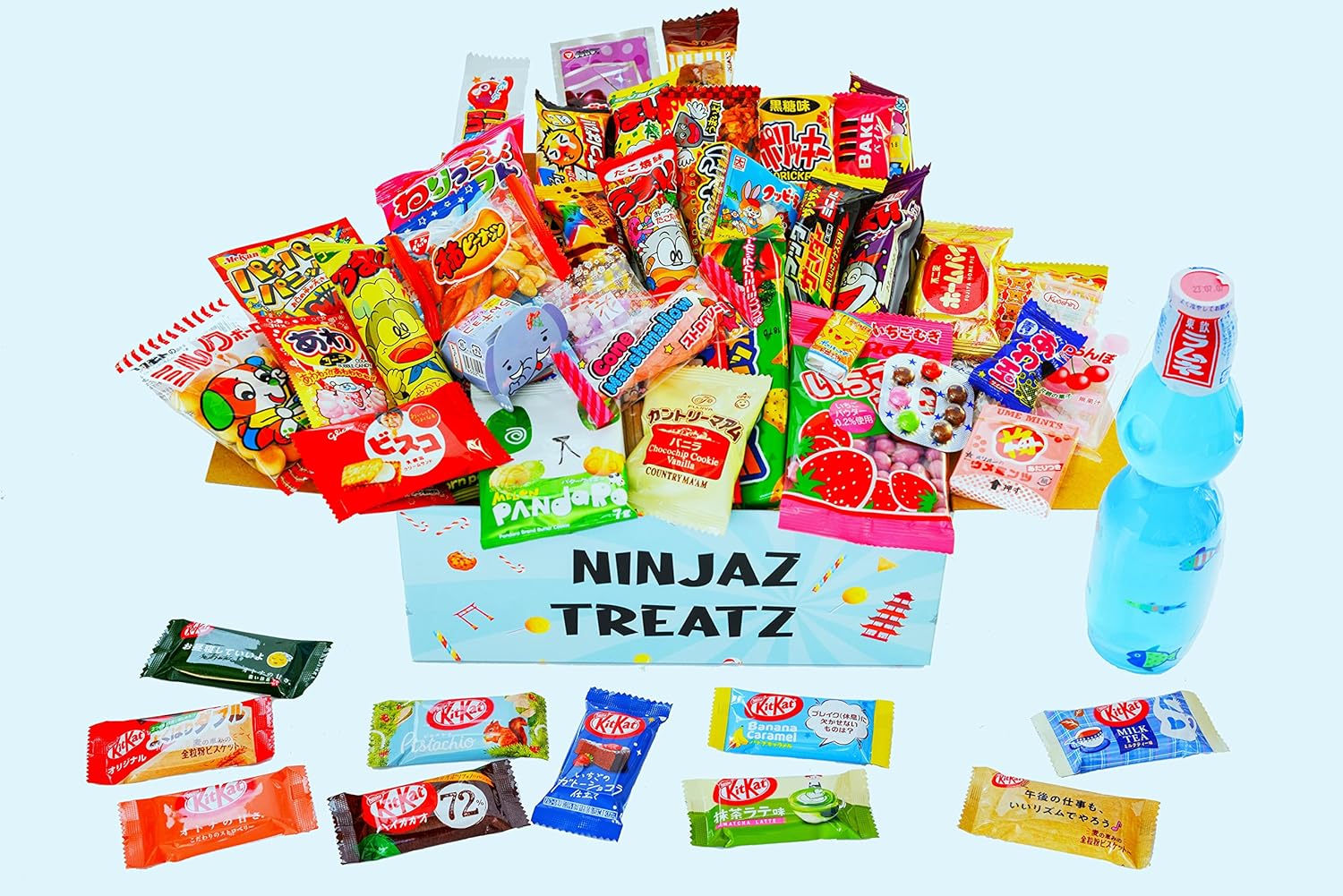 51 Japanese Snacks Box 40 Japanese Candy and 10 Japanese KitKat ...