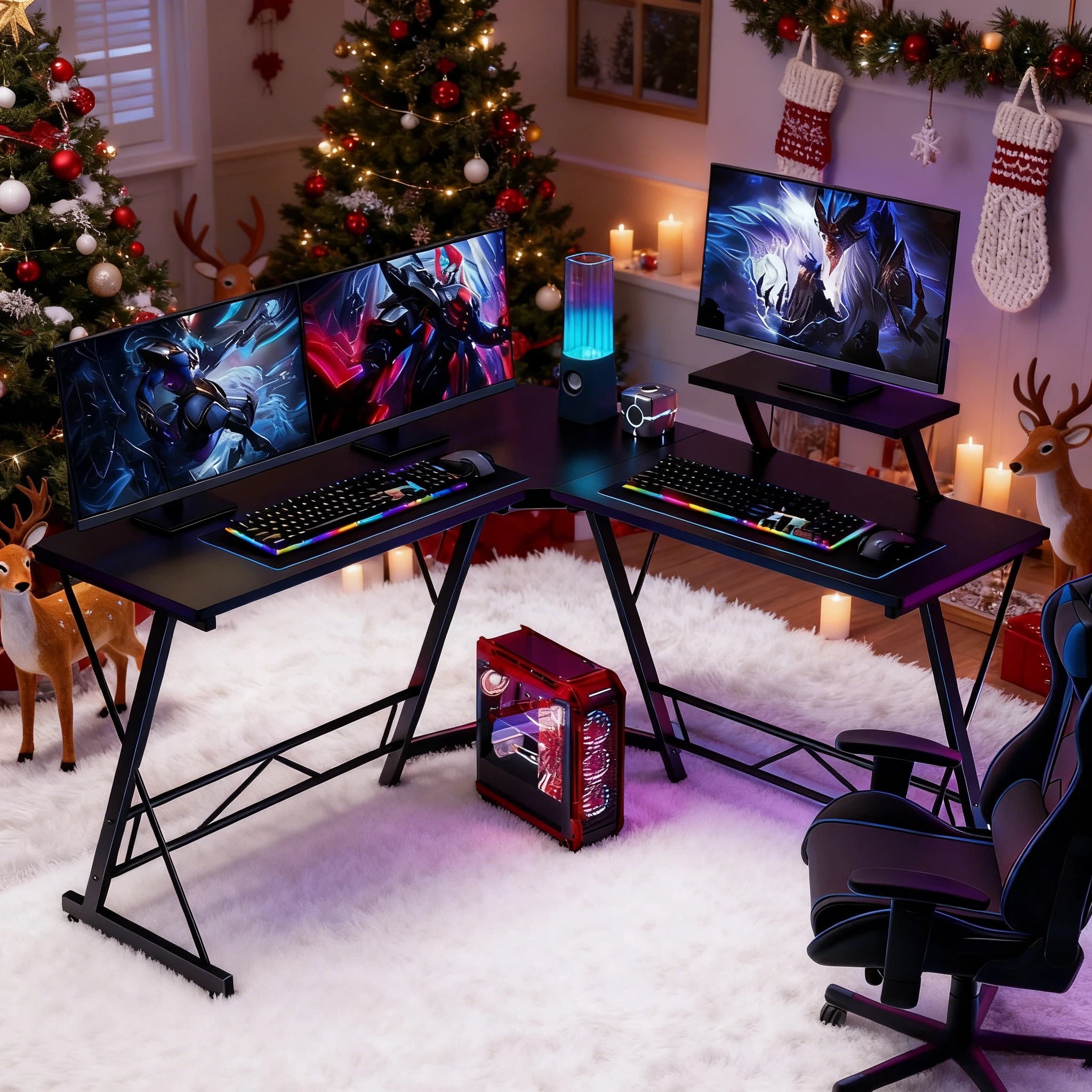 51" L-Shaped Desk Heavy-Duty Metal Frame – High Capacity, Stable for ...