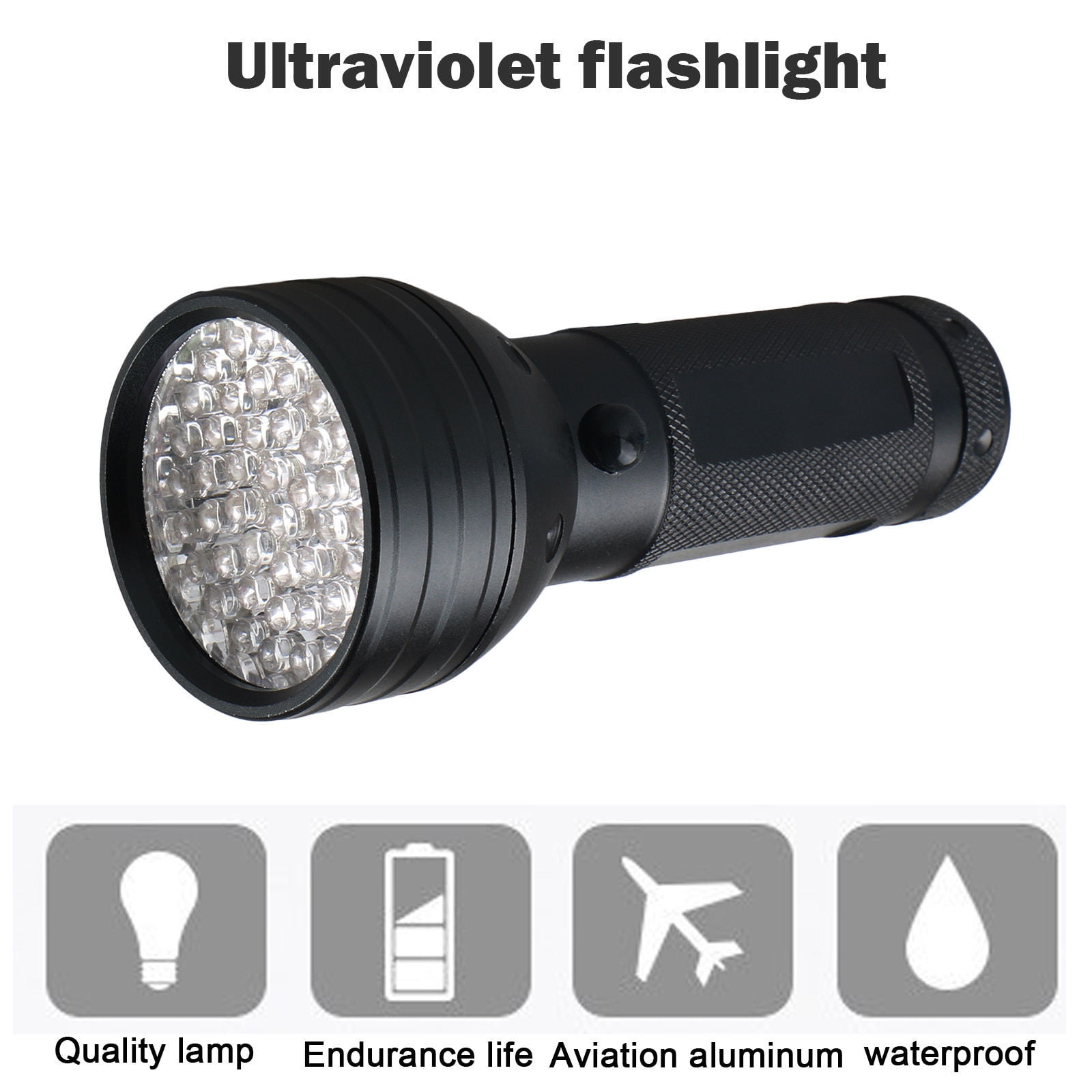 51 LED 395nm UV Flashlight Black Light, Ultraviolet Handheld Flashlight ...