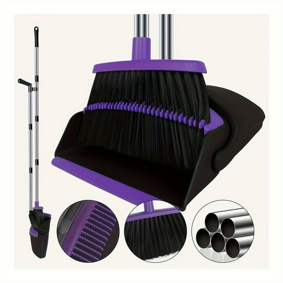 51" Long Handle Broom and Dustpan Set | Suitable for Home Kitchen ...