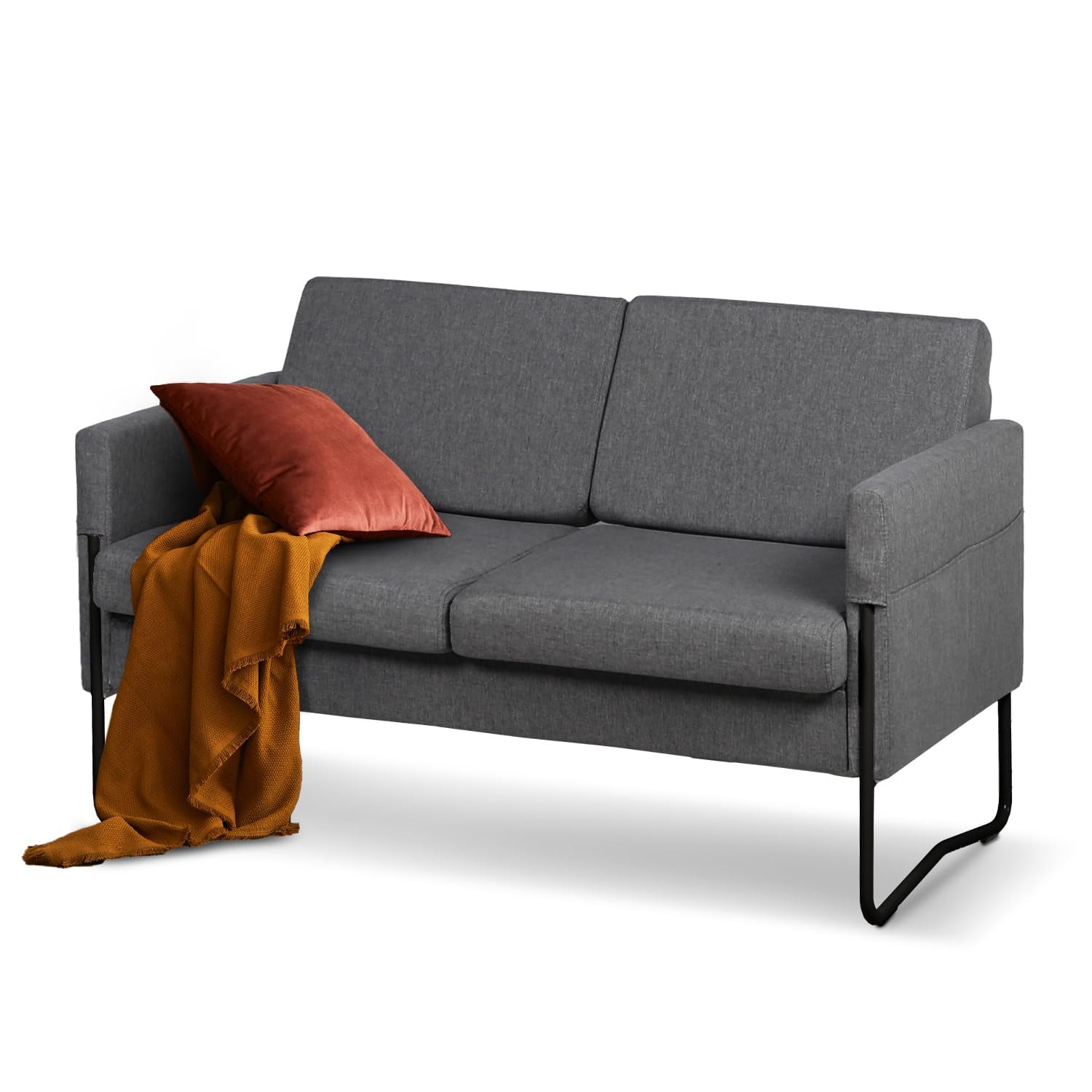 51” Mini Couch for Bedroom, Small Office Sofa Couch for Small Space ...