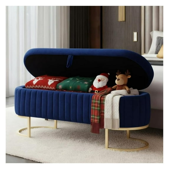 51" Ottoman with Storage,End of Bed Queen Size, Upholstered Storage ...