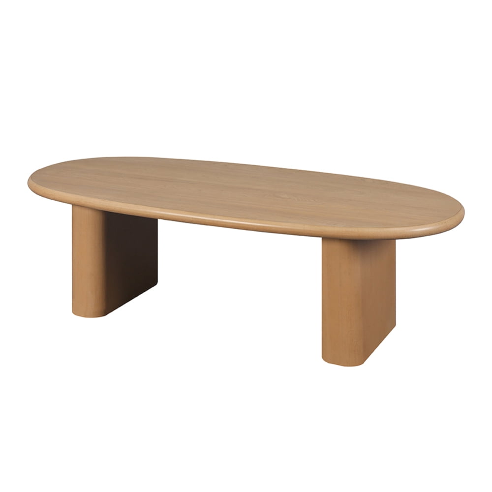 Kojooin Curved Wood Coffee Table, Natural Wood - Walmart.com