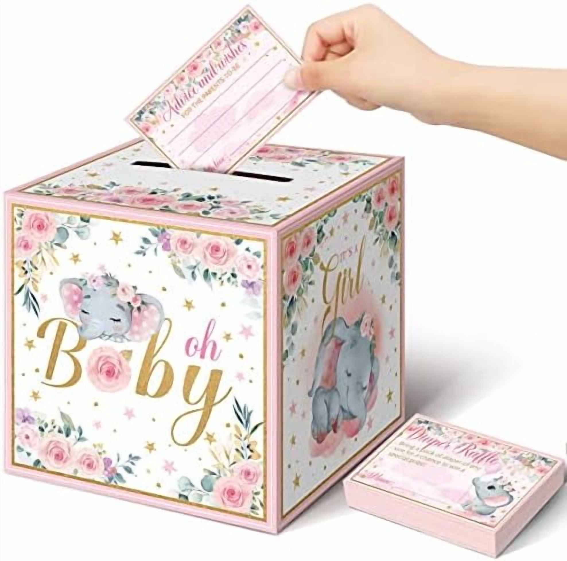 51 Pcs Elephant Diaper Raffle Box for Baby Shower Christmas with ...