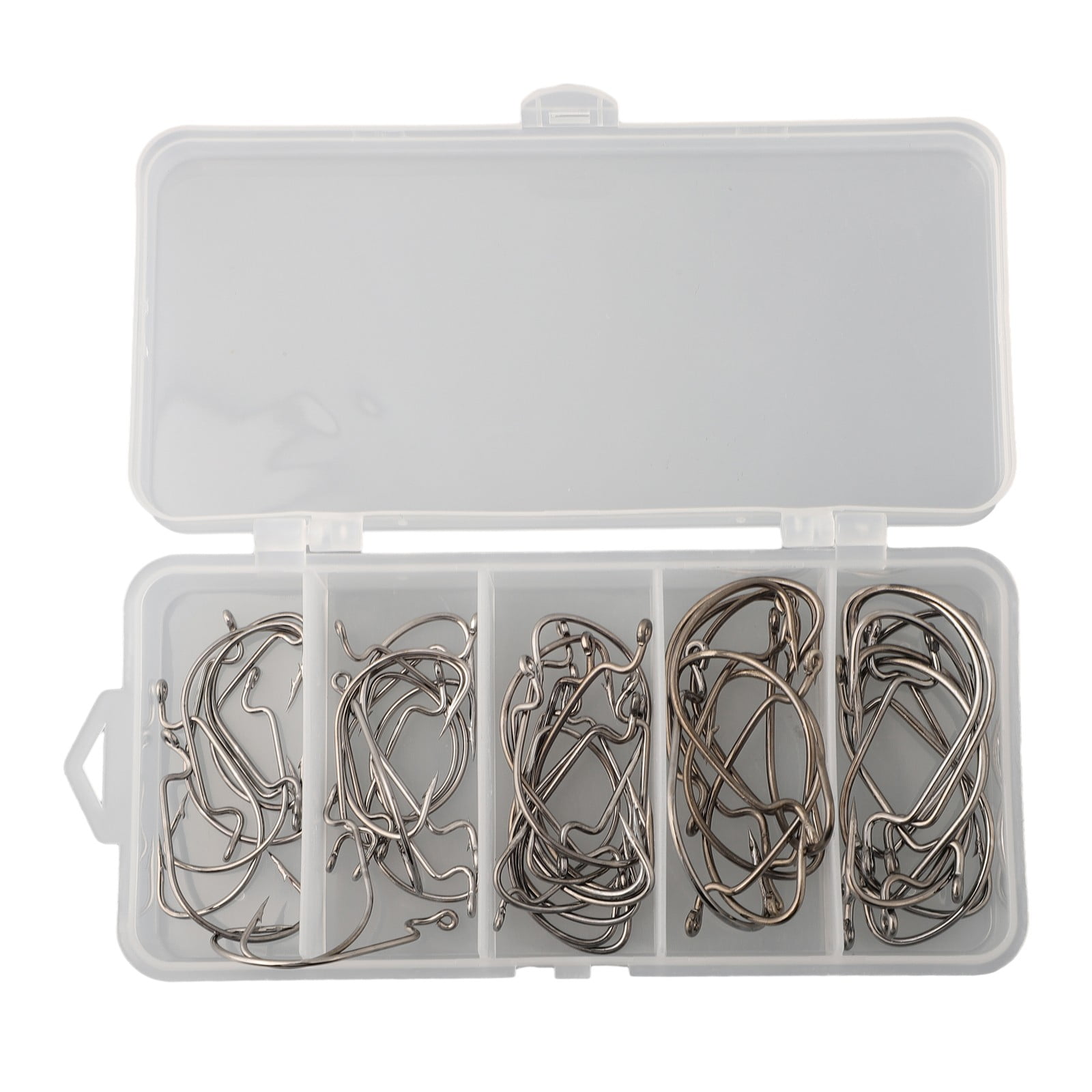 51 Pcs Stainless Steel Wide Crank Barbed Hook oft Worm Sea Gap Offset ...