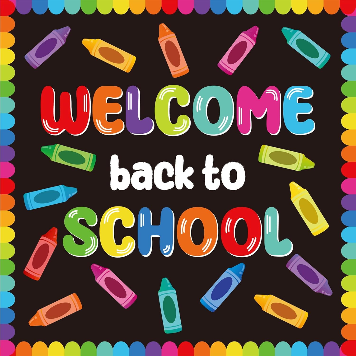 51 Pcs Welcome Back to School Bulletin Board Decor Crayon Classroom ...